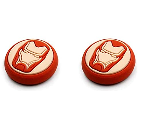 2Pcs Analog Thumb Grip Stick Cover, Dualsense Wireless Controllers Game Remote Joystick Cap, Fantastic Non-Slip Silicone Handle Protection Cover for PS5/PS4/Xbox one/360/NS PRO (Iron-mn))