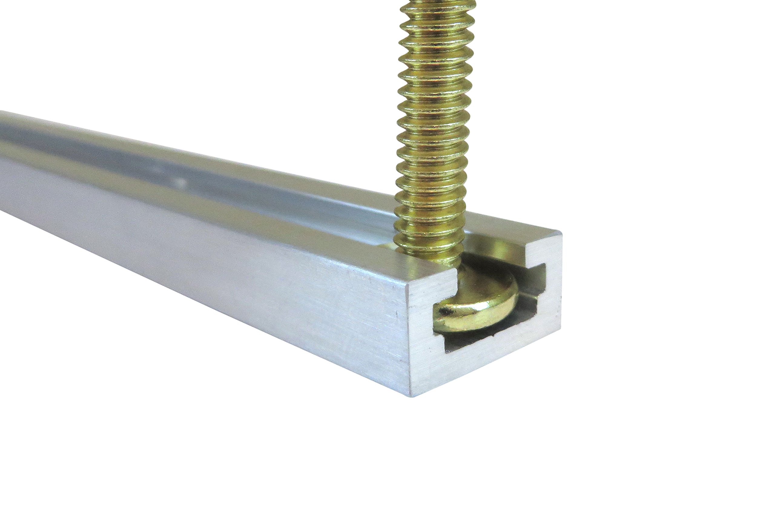 24" Aluminum T Track 3/4" by 3/8" Slot, Accepts 1/4" Hex Bolts, 1/4" or 5/16" T Bolts, Countersunk Holes Every 6" 112110
