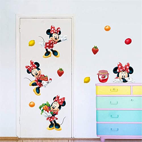 SchwartsCount-Minnie Mouse Wall Decals, Minnie Mouse Wall Stickers, Disney Minnie Wall Decals, Removeable Vinyl Cartoon Peel and Stick Large Sticker