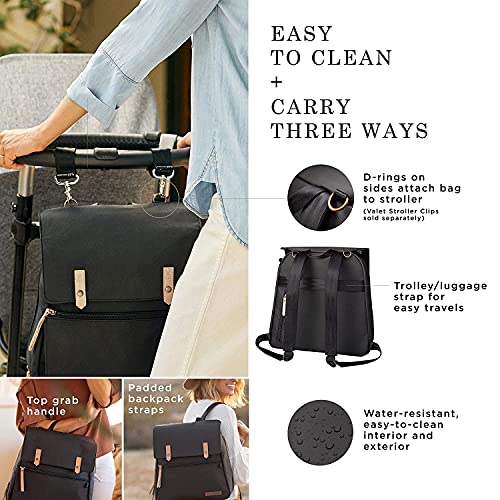 Petunia Pickle Bottom Meta Backpack, Diaper Bag for Parents, Stylish Organizer, Spacious and Sleek, On-The-Go Moms and Dads, Disney's Playful Pooh