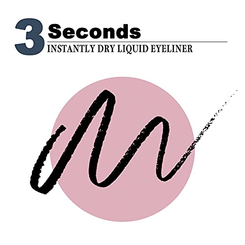 RUSICA 2 Count Waterproof Liquid Eyeliner Ultra-Fine Felt Tip Smudge Resistant Eye Makeup Stylist, Black, 0.3 Fl. Oz