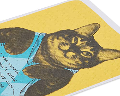 American Greetings Funny Birthday Card (Cat Wearing Argyle Sweater)