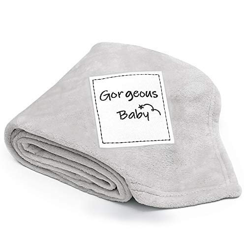 DEZANBO Baby Blanket for Boys Gilrs, Baby Blankets for Newborn,30”X 40”-Super Soft Fluffy Flannel,Great for Baby Showers, Light Grey