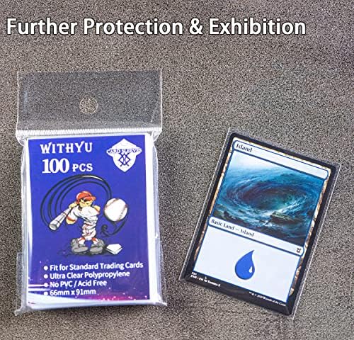 100 Pcs Soft Trading Card Sleeves, Top Loading Penny Card Sleeves for Standard Cards 2.5" X 3.5",Ultra-Clear Card Protector for Game Cards, Baseball,Sports Cards,Mini Photos