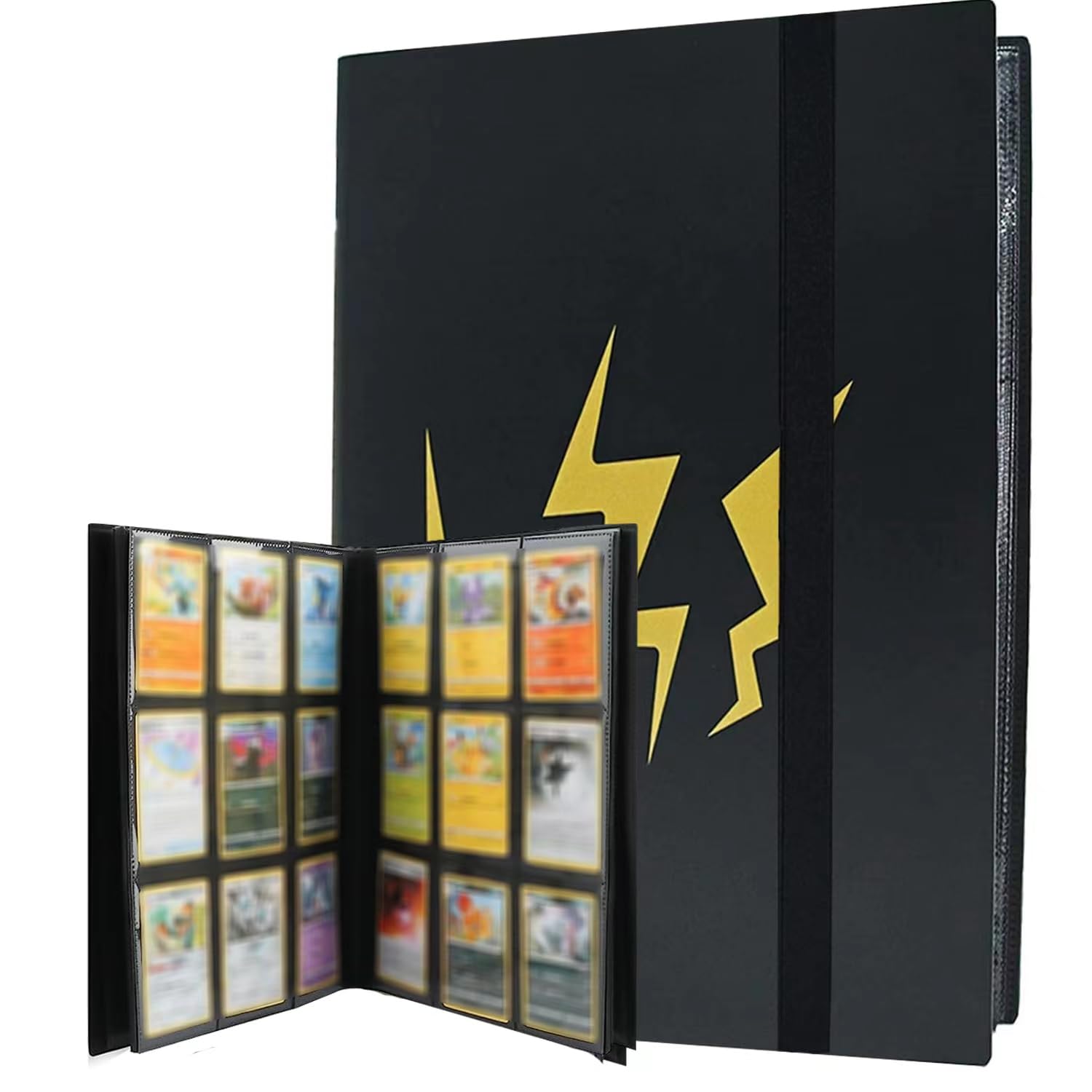 9 Pocket Trading Card Album , Scrapbook , Scrapbook Trading Cards Album Binder with 360 card capacity (black)