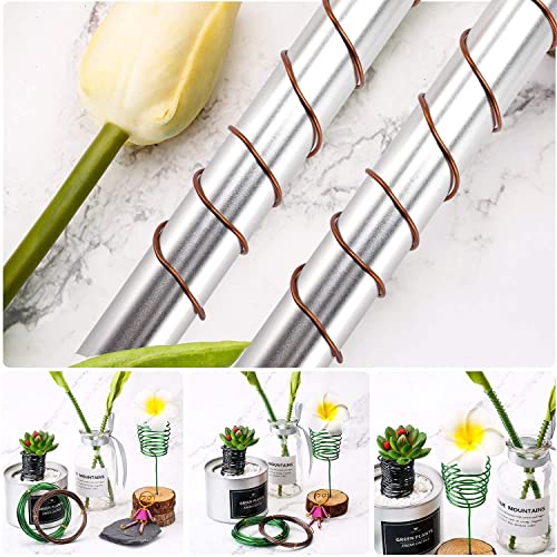 20 PCS Round Bonsai Pot Bottom Grid Mat Mesh, Airlxf Flower Pot Hole Mesh Pad for Bonsai Pot Mesh Drainage Screens Prevent Soil with 3 Roll Anodized Aluminum Wire Soft for DIY Jewelry Craft Making