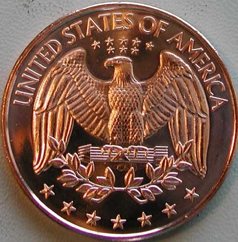20 Round Tube 2012 .999 Pure Copper Bullion Round Modern Quarter Reverse Design