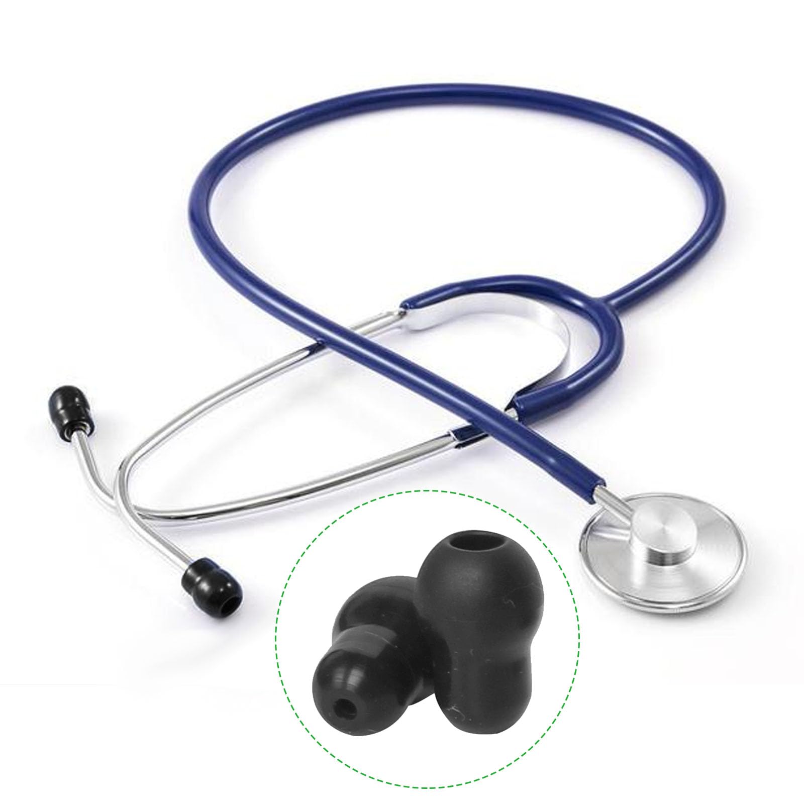 1Pair Ear Tips Replacement for Stethoscopes Silicone Comfortable Stethoscope Ear Pieces Stethoscope Replacement Parts Stethoscope Earplugs, Black