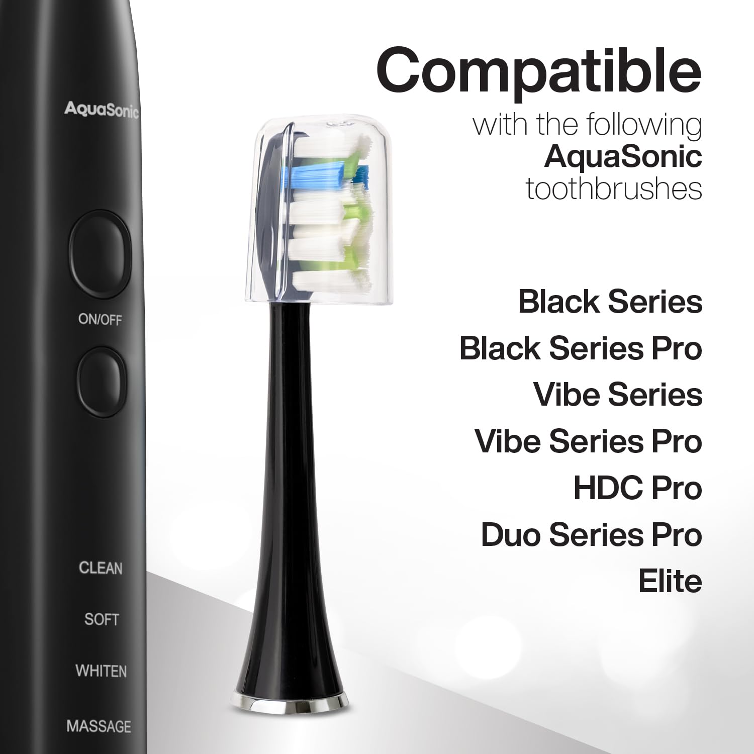 AquaSonic Duo PRO 8-Pack Replacement Brush Heads - Upgraded Proflex Brush Heads for Improved Plaque Removal - Genuine AquaSonic