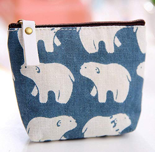 Bonwete 5 PCS Pencil Bag Pen Case Flower Floral Canvas Pencil Pen Case Multi-functional Cosmetic Makeup Bag Set Coin Purse