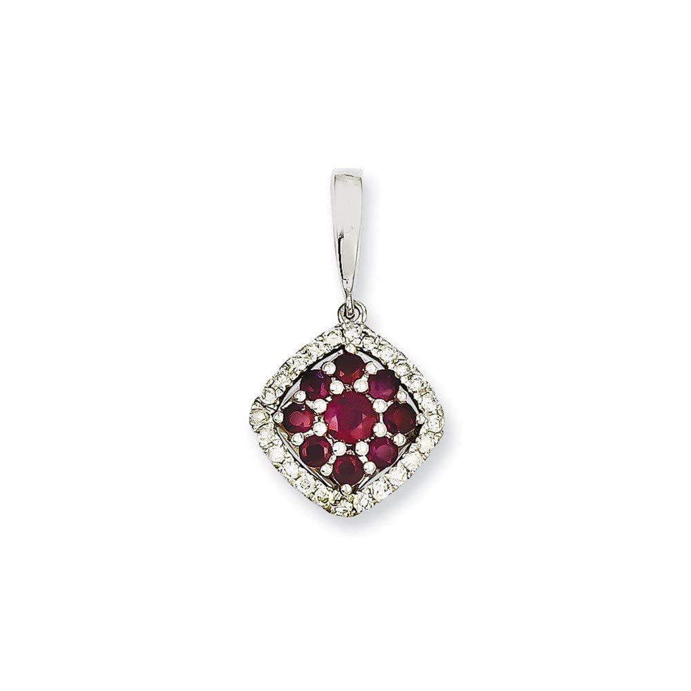 14k White Gold Diamond & Ruby Pendant GLD-AZ-XP4056R/AA