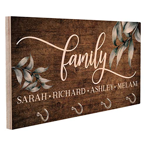 People People Personalized Wood Key Hanger for Wall | New Home Décor Gift for Wedding Housewarming | Customized Gifts for Couple Mr Mrs Key Ring Holder Hook | Key Rack | C02D08