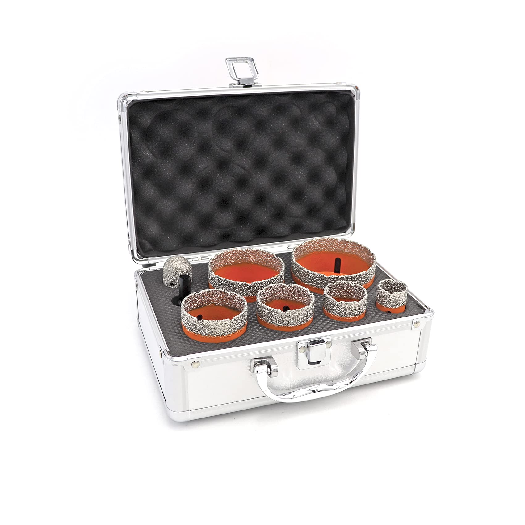 Diamond Core Drill Bits Set,BGTEC 8 Pieces Vacuum Brazed Hole Saw Kit for Porcelain Tile,Ceramic Granite Marble Stone Masonry Brick (25/35/45/50/65/75mm)