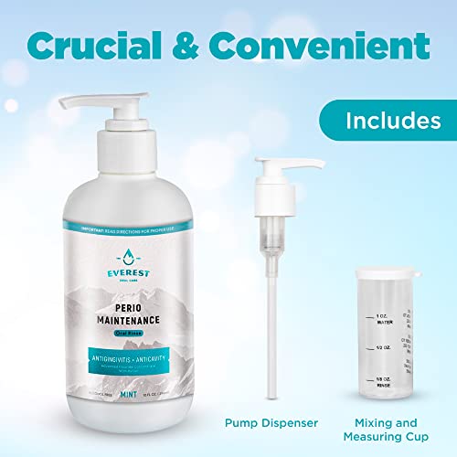 Perio Maintenance Alcohol Free Mouthwash – Concentrated Mouthwash for Bad Breath, Plaque, Sensitive Teeth, and Gingivitis or Gum Disease - Fresh Mint Flavored Fluoride Rinse by Everest Oral Care