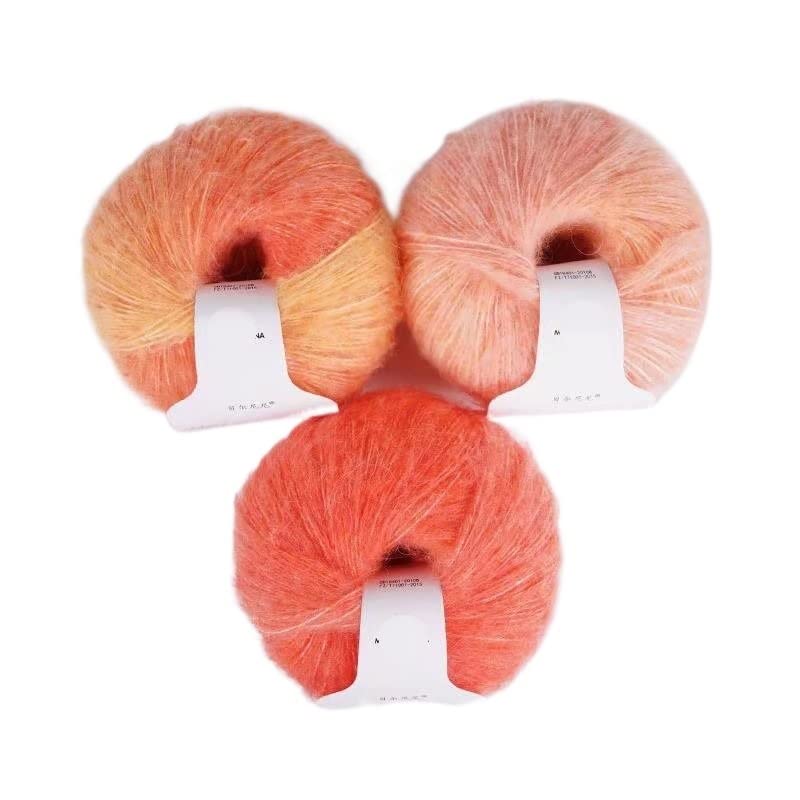 30G/Ball Soft Mohair Crochet Yarn Fine Thread Gradient Dyed for Knitting Hat Scarf DIY Hand Weaved Supplies (Color : B)