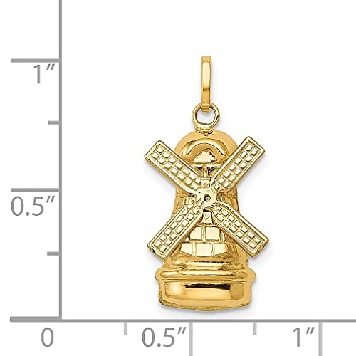 14k Windmill Charm, 14 kt Yellow Gold