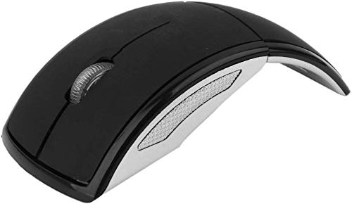 2.4Ghz Wireless Folding Mouse Foldable Optical Arc Mouse Universal Portable Travel Mice Bluetooth USB Receiver for PC Mac Laptop MacBook (Pack of 1)