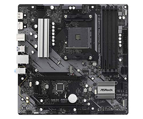 ASRock AM4 AMD B550 SATA 6Gb/s Micro ATX AMD Motherboard Model B550M Phantom Gaming 4