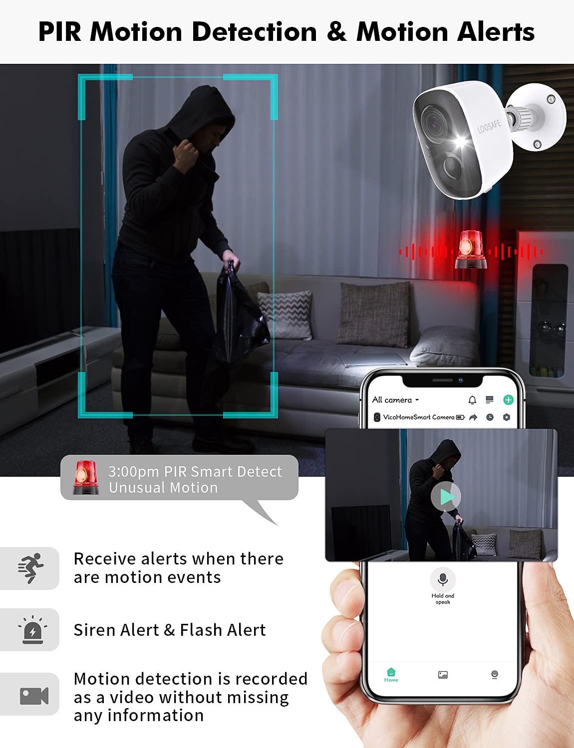 Security Cameras Wireless Outdoor for Home Surveillance, 1080P Spotlight Camera Color Night Vision, PIR Motion Detection, Lifetime Free Cloud Storage