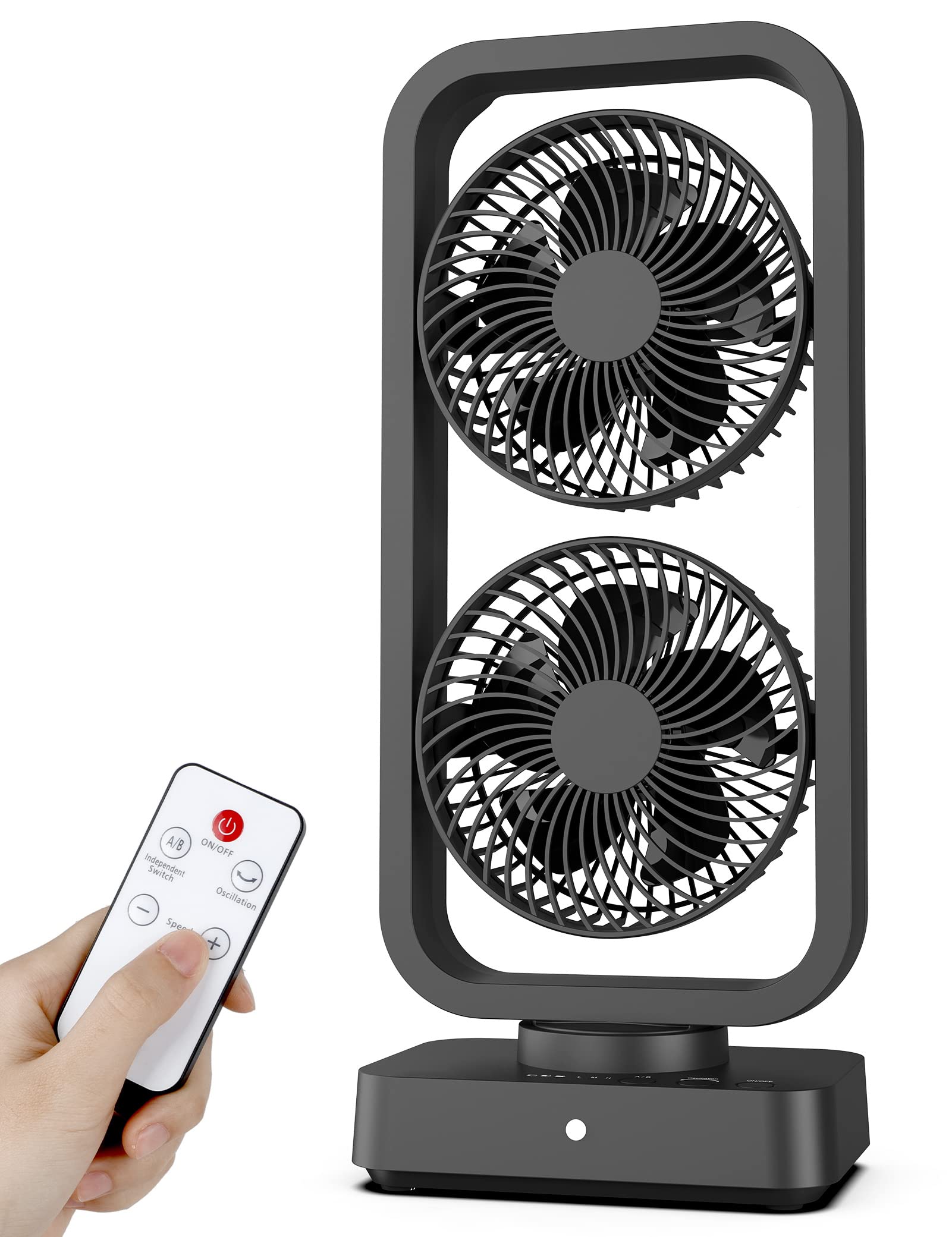 10000mAh Battery Operated Fan, 16 Inch Table Fan with Remote, Oscillation Tower Fan Portable Rechargeable, Desk Fans Small Quiet, 270ยฐ Oscillation, 3-Speeds for Camping Travel Outdoor Bedroom Office