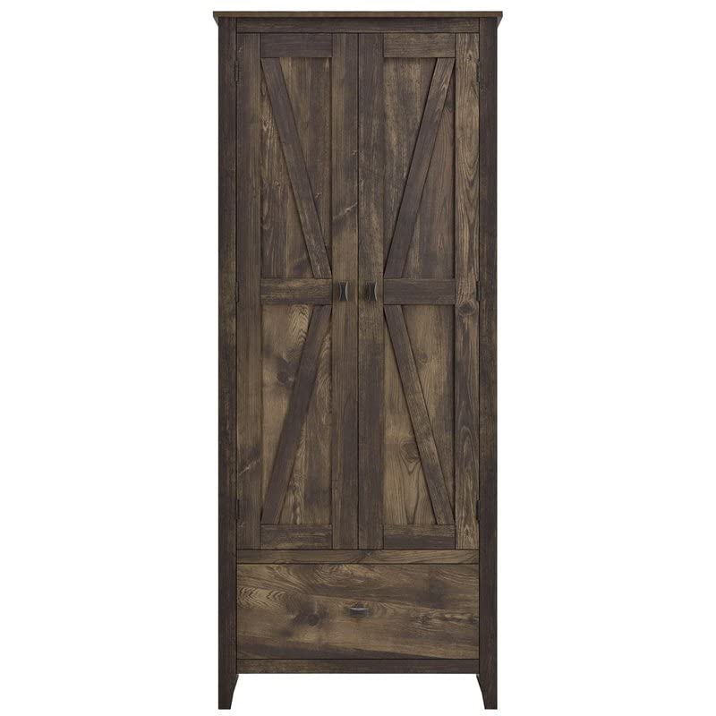 Ameriwood Home Farmington Wide Storage Cabinet, 30", Rustic