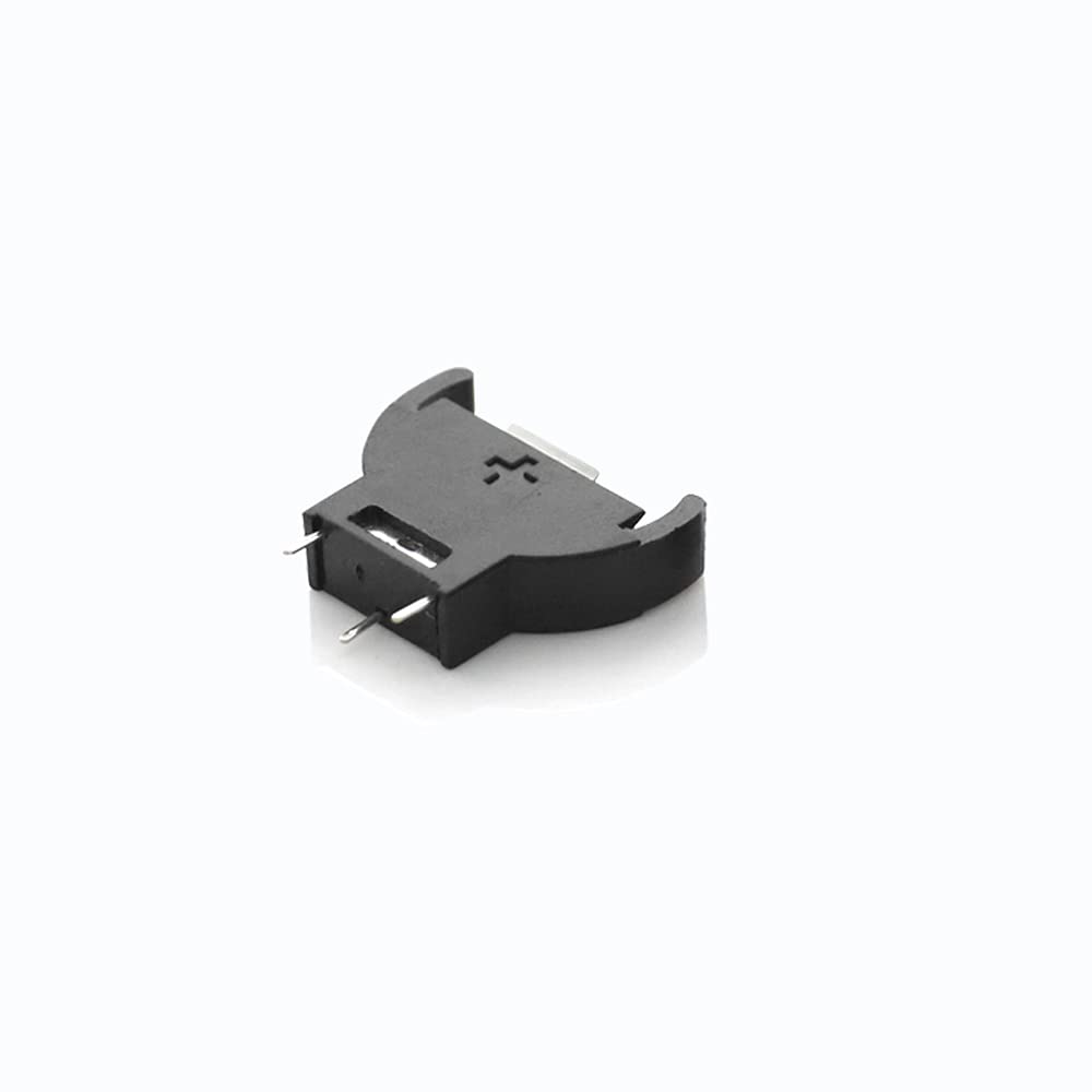 rgzhihuifz CR2032 Battery Holder, Coin Cell Button Socket Holder Case, CR2032 Coin Cell Button Battery Holder with 3 Pin Solder Mounting Lead