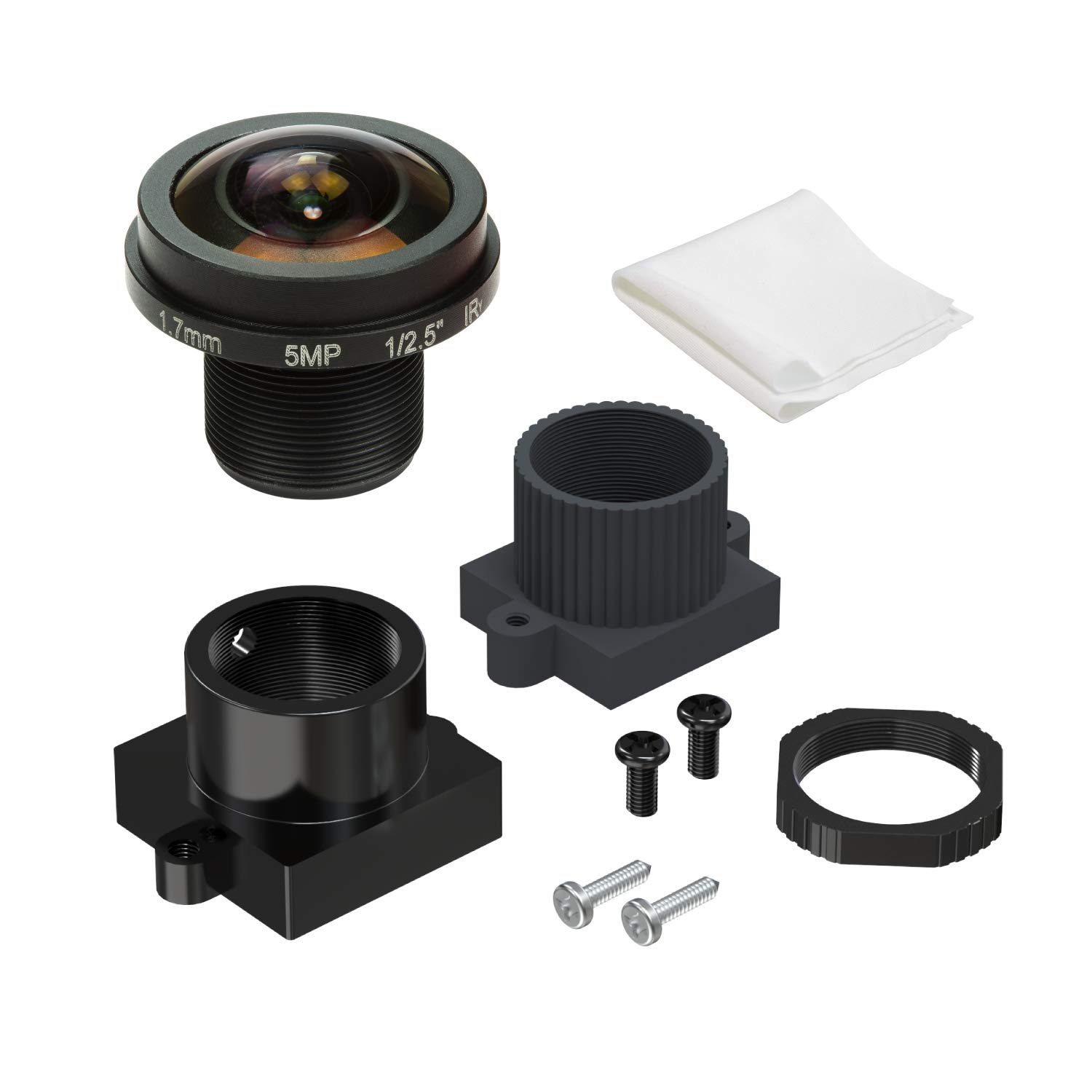 Arducam Ultra Wide Angle M12 Lens, 1/2.5" 1.7mm Focal Length Lens with Lens Holder for Arduino and Pi Camera, CCTV Security Camera
