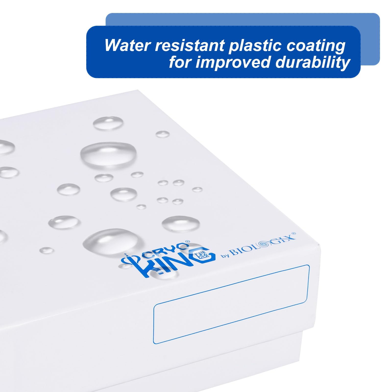 CryoKing Cardboard Cryogenic Lab Freezer Box 2 Inch Height 81-Well Microtube Storage Box, Plastic Coating Cryo Boxes, White Box, Case of 100