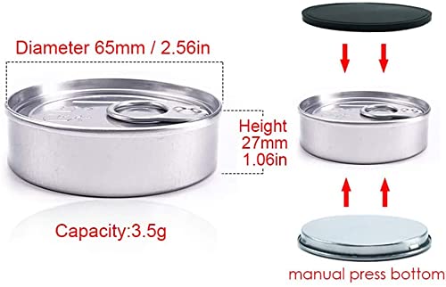 20 Sets Label stickers for 3.5g Tin Cans with Lid Press-In Self-seal Can Food Containers (3.5g tin cans only)