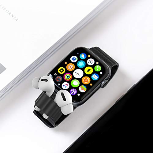 Anti-Lost Silicone Watch Strap Holder for AirPod Pro 2/AirPod 3 2 1, Airpod Watch Band Holder, Airpod Accessories Holder for Sports Exercise Working(Black+White)