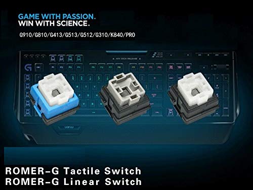 Pack of 5 Romer-G Mechanical Keyboard Switches Compatible for Logitech G310 G512 G513 K840 G810 G910 G413 Pro Keyboards (Romer-G Tactile Black)