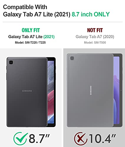 Poetic Explorer Heavy Duty Folio Case Designed for Samsung Galaxy Tab A7 Lite 8.7 Inch (SM-T220/T225/T227),Two Layers Tough Drop Protection Stand Protective Case Cover, Black