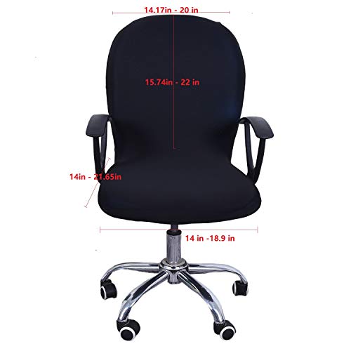 Chris.W Computer Office Chair Cover Stretchable Removable Office Swivel Chair Cover Universal Lift Chair Slipcovers (Black)