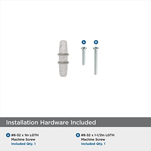 Amerock | Cabinet Knob | Marble White/Polished Nickel | 2-1/2 inch (64 mm) Length | Carrione | 1 Pack | Drawer Knob | Cabinet Hardware