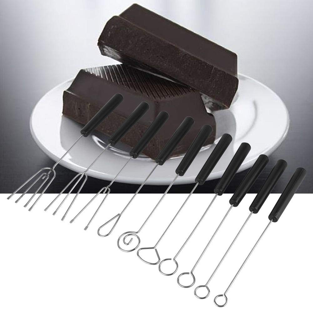 10pcs Chocolate Dipping Fork Set Baking Supplies Stainless Steel Fondue Forks DIY Decorating Tool Set