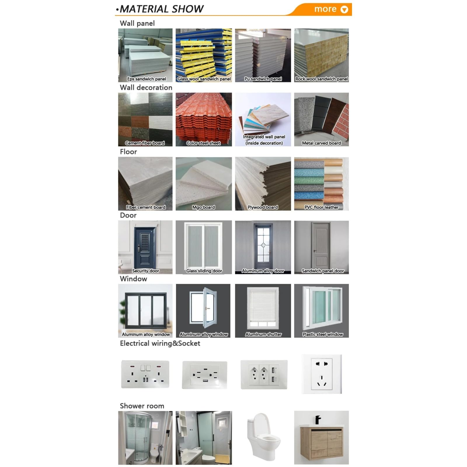 20Ft 40 Ft Foldable Expandable Portable Container Steel Exterior and Interior Effects for Bedroom Bathroom Modular House
