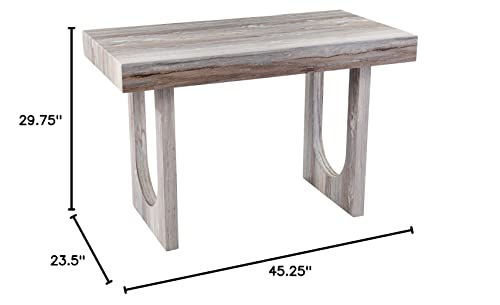 SEI Furniture Chadkirk Writing Desk, Brown Faux Marble