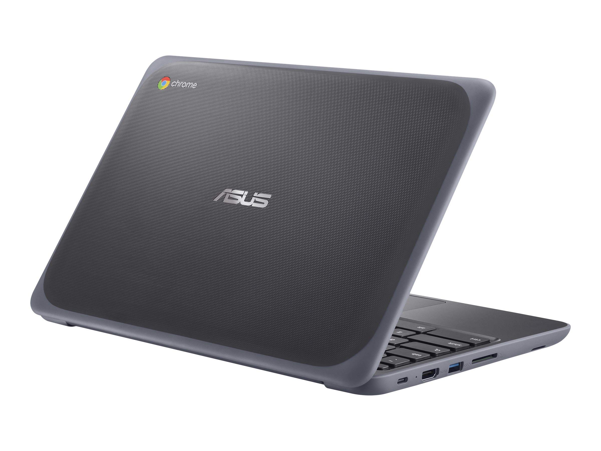 ASUS 2021 Newest Chromebook 11.6 Inch Laptop, MediaTek MT8173C 2.1GHz, 4GB RAM, 32GB eMMC, WiFi, Bluetooth, Webcam, Chrome OS + NexiGo 32GB MicroSD Card Bundle