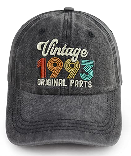 30th Birthday Decorations for Women Men, Turning 30 Years Old Party Supplies Baseball Cap, Adjustable Embroidered Vintage 1993 Hat Original Parts, Funny Birthday Gifts for Him Her Wife Husband Friends