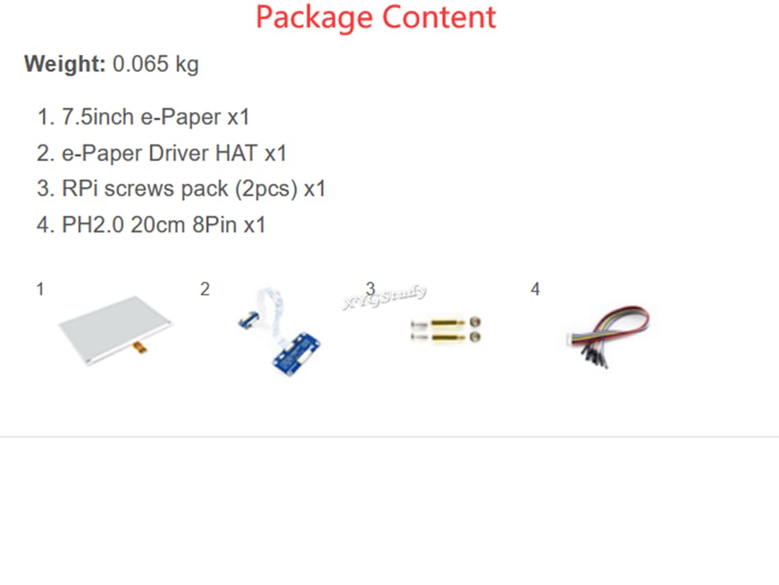 7.5 inch E-Ink display e-Paper HAT Resolution 800×480 SPI interface for Raspberry Pi 3 2 Zero W WH Jetson Nano Arduino @XYGStudy