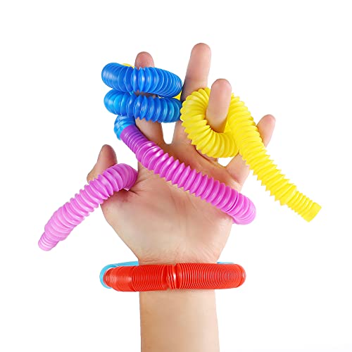 Pop Multi-Color Mini Stretch Tubes Sensory Toy for Toddler Kids Learning Toys - 6 Pack