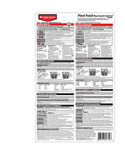 BioAdvanced Plant Food Insect Control Spikes, 10 Spikes