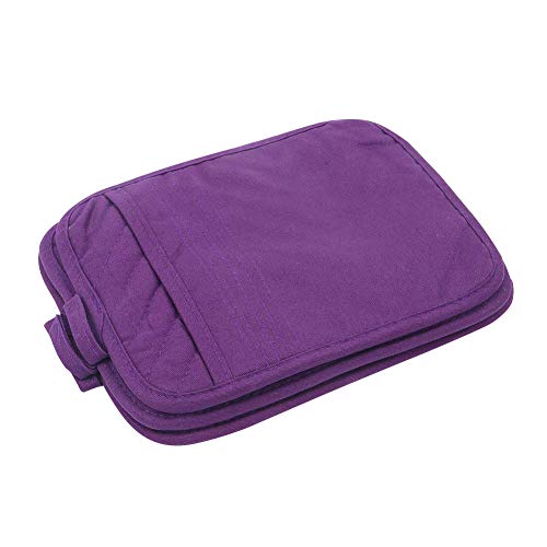 Anyi Pot Holders for Kitchen Heat Resistant, Cotton Hot Pads for Kitchen Counter Table, Purple Kitchen Pot Holders with Pocket