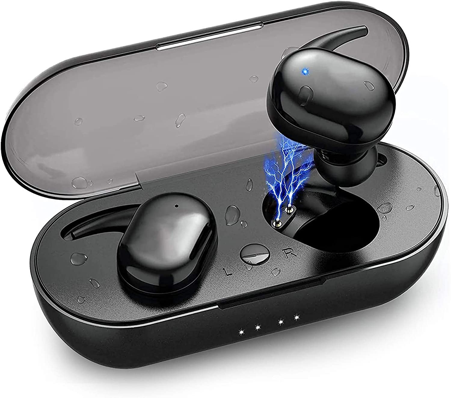 Wireless Earbuds,Bluetooth Headphones,Earbuds,Ear Hook Built-in Noise-canceling Microphone Headphones,30-Hour Playback Sports Headphones,Immersive Deep Bass Air Buds,for Android/iPhone/Samsung