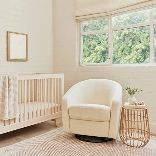 Babyletto Madison Swivel Glider in Polyester Ivory Boucle, Greenguard Gold and CertiPUR-US Certified