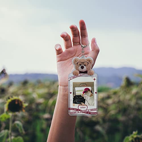 2 Pieces Photocard Holder Keychain, Cute Kpop Photocard Holder, Picture Keychains, Keychain ID Card Holder, ID Student Card, Protective Photo Sleeves Pendant Keychain