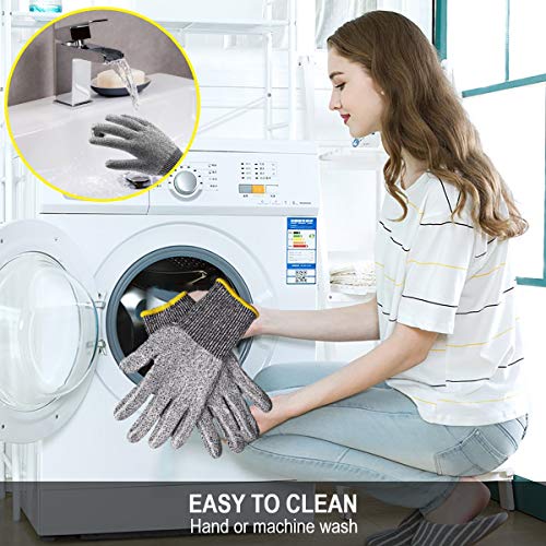 Cut Resistant Gloves Food Grade, Level 5 Protection Cut Proof Gloves, Work Kitchen Cutting Gloves for Oyster Shucking, Meat Cutting, Wood Carving and Fish Fillet Processing, 1 Pair (Small)