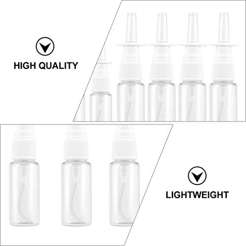 10Pcs Empty Nasal Spray Bottles Plastic Nasal Sprayer Refillable Clear Spray Bottles Containers Pot Fine Mist Sprayer Atomizers Transparent Makeup Cosmetics Essential Oils 10m and 20ml