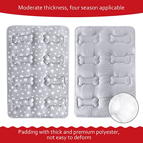 Dog Crate Mat (36" X 23"), Soft Dog Bed Mat with Cute Stars, Personalized Dog Crate Pad, Anti-Slip Bottom, Machine Washable Kennel Pad