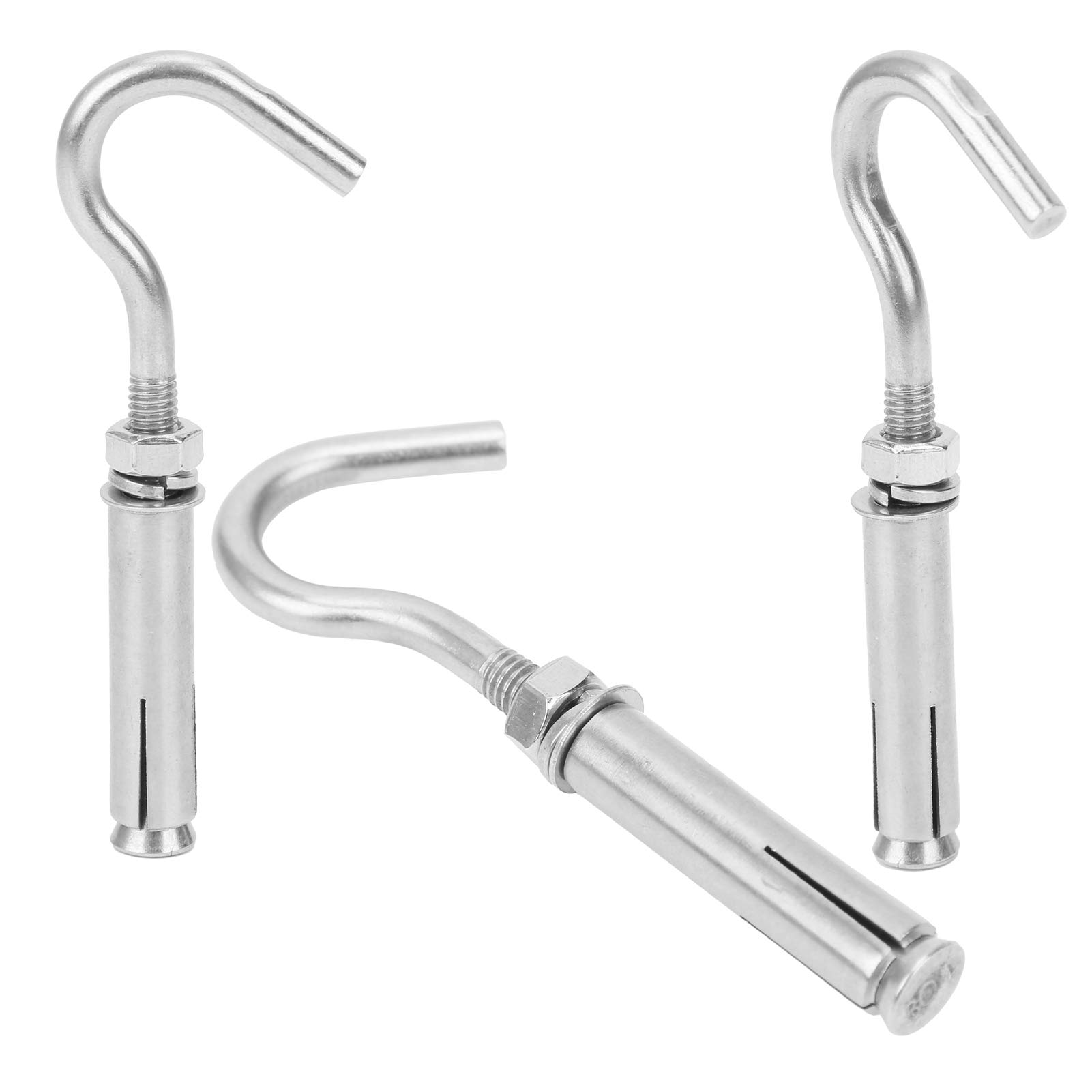 10pcs Expansion Screw Hook, 304 Stainless Steel Expansion Screws, Maximum Load Capacity 120 Kg, Suitable for Concrete, Solid Brick, Porous Brick